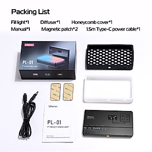 ULANZI LT002 RGB Video Light, Portable LED Camera Light Panel 0-360 Full Color, CRI 95+ 2500-9000K LED Video Light, 4000mAh Rechargeable LED DSLR Lighting for Vlogging, Photography, Video Conference