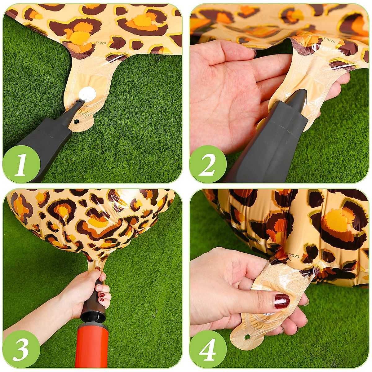 20 Pieces Animal Pattern Balloons 18 Inch Forest Animal Foil Balloons Deer Tiger Zebra Leopard Round Aluminum Balloons Party Favors for Jungle Safari Themed Birthday Party