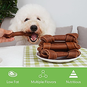 MON2SUN Rawhide Free Dog Treats, Peanut Butter Bones, 5 Inch 6 Count Dog Chews for Small and Medium Dogs, Healthy Dog Bones for Balanced Nutrition (Peanut Butter, 12.7 Ounce -Pack of 1)