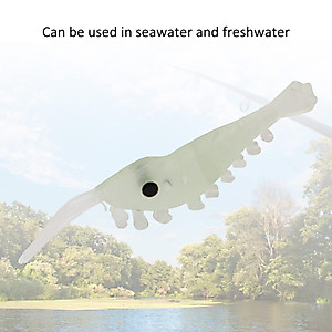 VBESTLIFE Soft Plastic Fishing Lures, 50Pcs 3cm Luminous Fishing Lures Silicone Soft Shrimp Simulation Lure Bait Fishing Tackle for Saltwater Freshwater