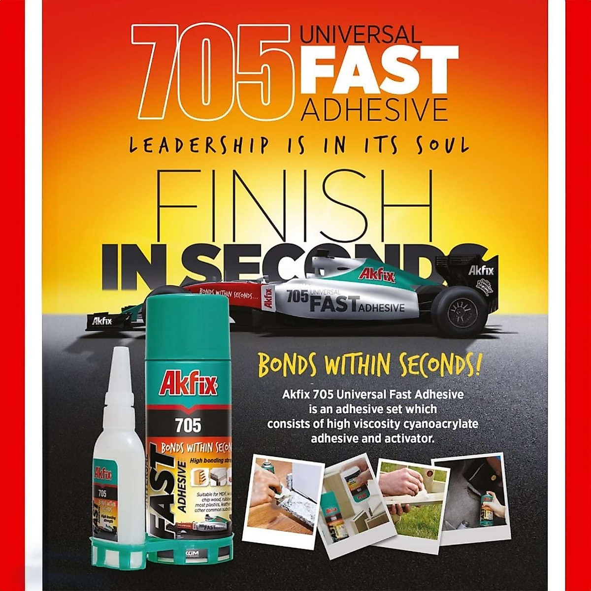 Akfix 400ml 705 Fast Adhesive CA Glue (3.50 oz.) with Activator (13.50 fl oz.) [Clear Super Glue Adhesive and Accelerator Spray]