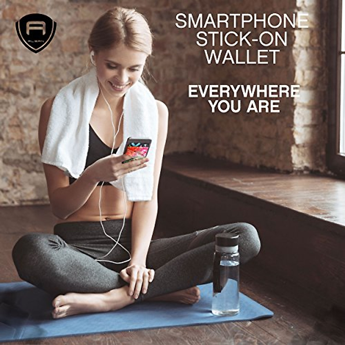 Alban Credit Card Holder Stick on Cell Phone Wallet RFID Blocking with Finger Strap 2 Pack (Pink)