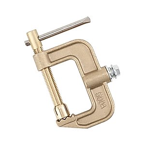 hynade Welding Ground Clamp 500A G Shape Brass Ground Earth Clamp for Tig Mig MMA Welder, Clamping Range up to 43mm