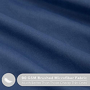 TILLYOU Fitted Crib Sheet Set 2 Pack - Super Soft Toddler Bed Sheets for Standard Crib and Toddler Mattresses, 28"x52"x8", Navy & Stone Blue