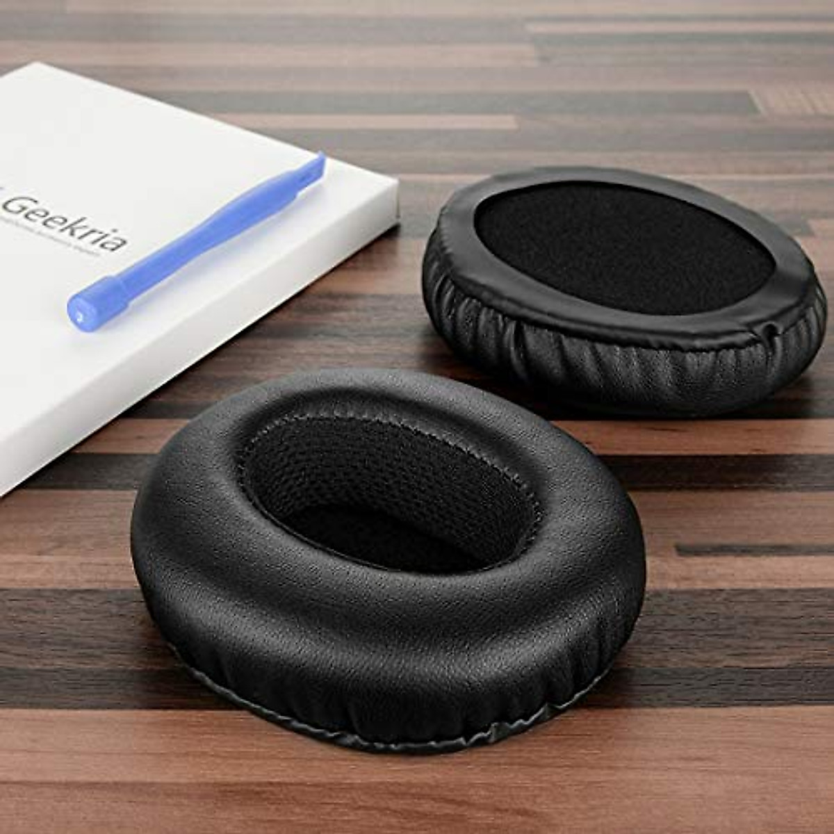 Geekria QuickFit Replacement Ear Pads for Sennheiser Momentum Over-Ear Headphones Ear Cushions, Headset Earpads, Ear Cups Cover Repair Parts (Black)