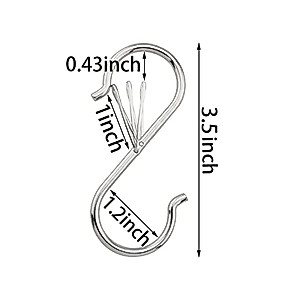 Anti-Falling S Hook ITROLLE 10PCS 3.5 Inch Heavy Duty Metal Safety Buckle Design S Shaped Hooks for Hanging Plants, Lights, Pot, Pans, Cups Anti Drop S Hook Hangers