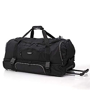 Travelers Club Adventure Rolling Travel Duffel Bag, Black, 22-Inch