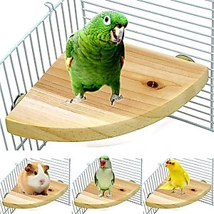 Bird Perch Platform Stand，Wood Perch Bird Platform Parrot Stand Playground Cage Accessories for Small Anminals Rat Hamster Gerbil Rat Mouse Lovebird Finches Conure Budgie Exercise Toy (Semicircle)
