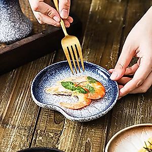 NJLJOM 2 Pack Ceramic Spoon Rest For Stove Top, Heat-Resistant Utensil Rest for Kitchen Counter, Coffee Spoon Rest, Dessert Plates，Small Serving Plates, Kitchen Accessories (Light Color)