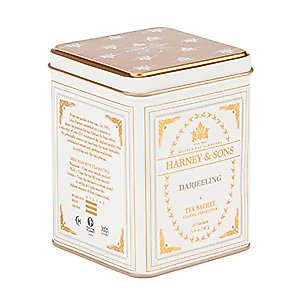 Harney & Sons Darjeeling Black Tea, 20 Sachets of Black Tea | Classic Collection, 20 sachet tin