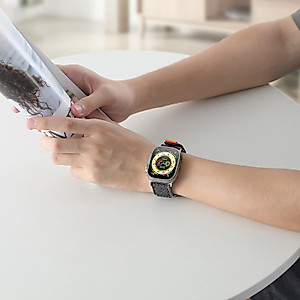 Trail Loop Nylon Band - Compatible with Apple Watch Ultra 2 Band 49mm 46mm 45mm 44mm 42mm 41mm 40mm 38mm Men Women,Rugged Braided Elastic Weave Sport Strap for iWatch Ultra Series 10/9/8/7/6/SE/5/4/3