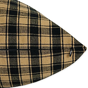 Cackleberry Home Black and Tan French Check Decorative Square Throw Pillow Case Covers Woven Cotton 18 x 18 Inches, Set of 2