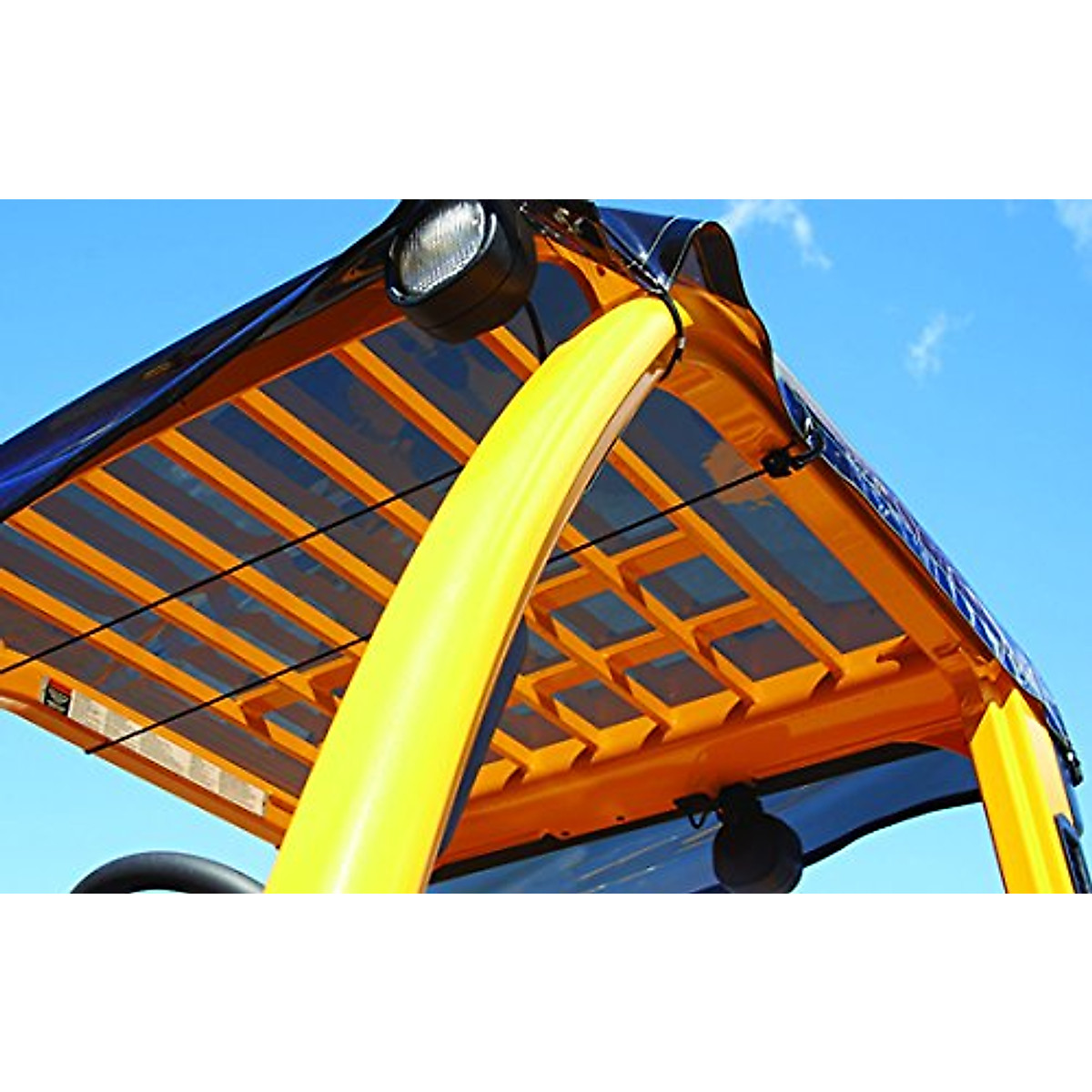 Eevelle USA Solarcap Universal Tinted Forklift Cover - Heavy Duty, Waterproof Vinyl - OSHA Compliant - Universal Fit, Sun & Rain Protection, 53"L x 45"W – Black