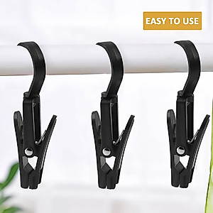 BokWin 20PCS Super Strong Plastic Swivel Hanging Hooks Home Travel Swivel Hanging Laundry Hooks Clip, Windproof Clip, 4.13inch, Black