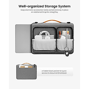 tomtoc Laptop Shoulder Bag for 14 Inch MacBook Pro M4/M3/M2/M1 Pro/Max 2024-2021, 13.5-14.4 Surface Laptop 6/5/Studio 2, Surface Book 3, 360 Protective Case Fit Asus VivoBook