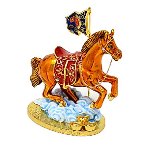 fengshuisale 2022 Sky Horse with Flag of Success Desk Ornaments Decoration for Home Office W4938