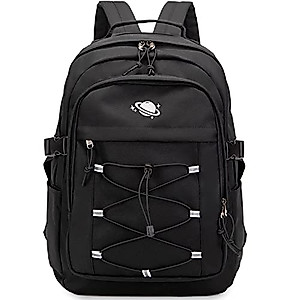 mygreen Casual Daypack Backpacks School Bag College Backpack Lightweight Travel Daypack Large Bookbags for Teens Girls Women High School Middle School Students Black