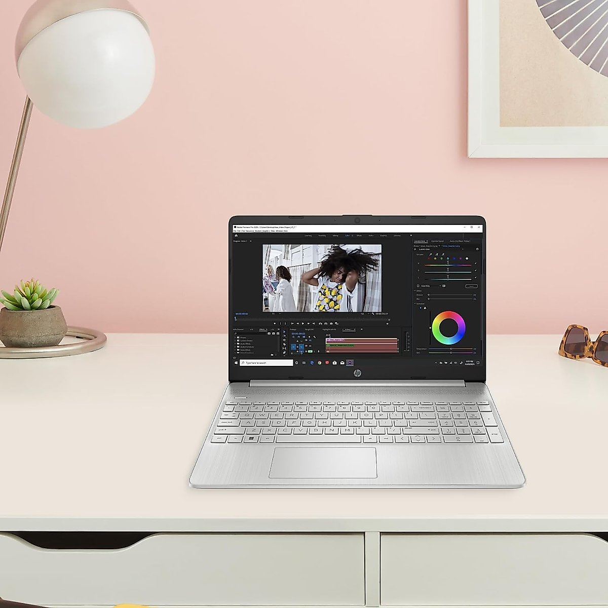 HP 2024 Business Laptop, 15.6" HD Display, AMD Ryzen 5 5500U Processor (6 cores), 8GB RAM, 512GB SSD, AMD Radeon Graphics, Numeric Keypad, Windows 11 Home with USB WiFi Adapter