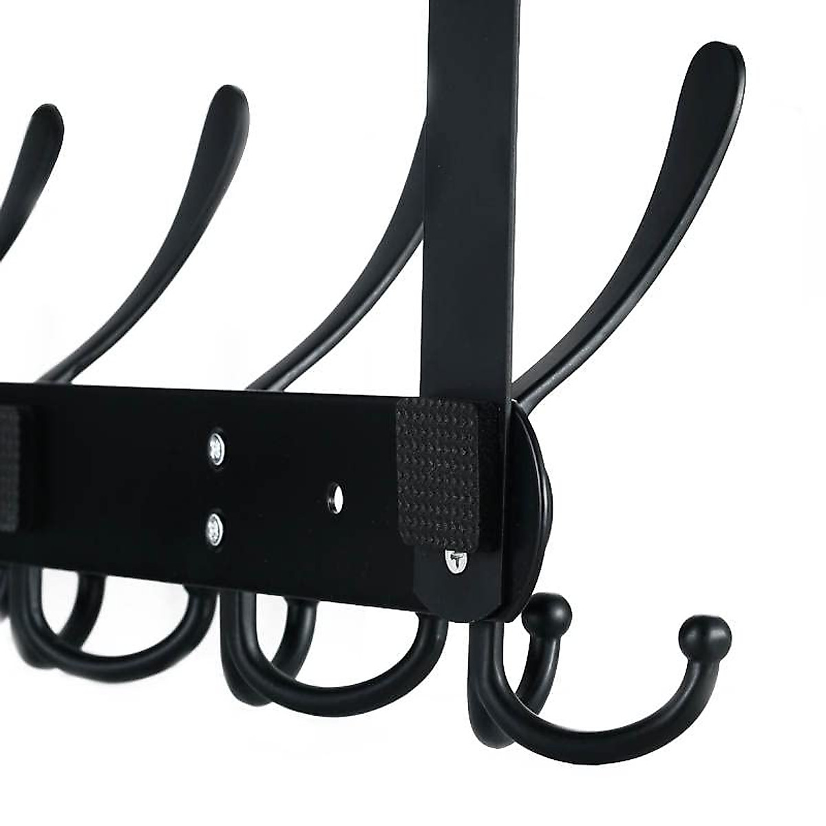Over The Door Belt Organizer Rack, Holds Over 60 Large Belts, Heavy Duty Metal Storage Holder with Triple-Hook Design, Tie & Scarf Display Hanger for Closet, Bedroom Door, Bra Hanger- 2-Tier, Black