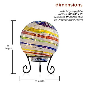 Alpine Corporation HGY310A-TM Gazing Globe with LED Lights, 10 Inch Tall, Multi-Color