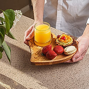 Handmade 9" Cherry Wood Heart Shaped Bowl Platter, Serving Tray, Food Tray, Dishes, Plate - Unfinished Wooden Heart Shaped Plates Tray Dinner Table Decor - Valentines Day Charcuterie Board