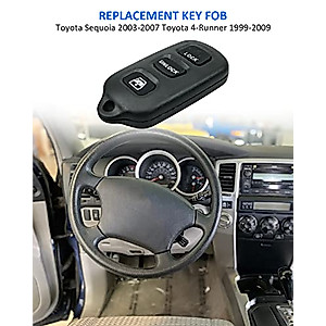 Keyless Entry Remote Control Car Key Fob Fit for Toyota 4Runner 1999 - 2009 Toyota Sequoia 2001-2007 Replacement Remote Control 3 Buttons Car Key FCC ID HYQ12BBX HYQ12BAN 2 Pack