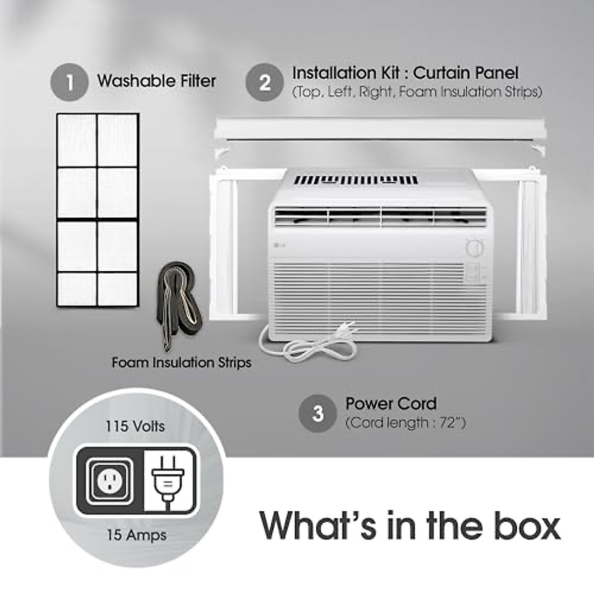 LG LW5024X Window Air Conditioner, for Small Room (150 Sq.Ft), Quiet Operation, 115V, 5,000 BTU, White