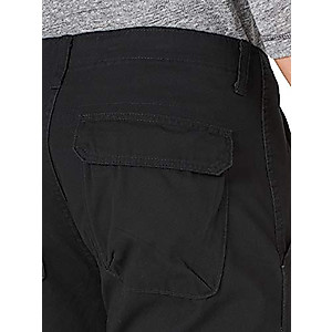 Wrangler Authentics Men's Premium Relaxed Fit Straight Leg Cargo Pant, Black, 38W X 30L