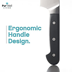 Pur-Well Living Chef Knife Classic 8in Professional Chefs Knife (Made with German Stainless Steel) Elite multi-purpose full-size 8-inch chef’s knife