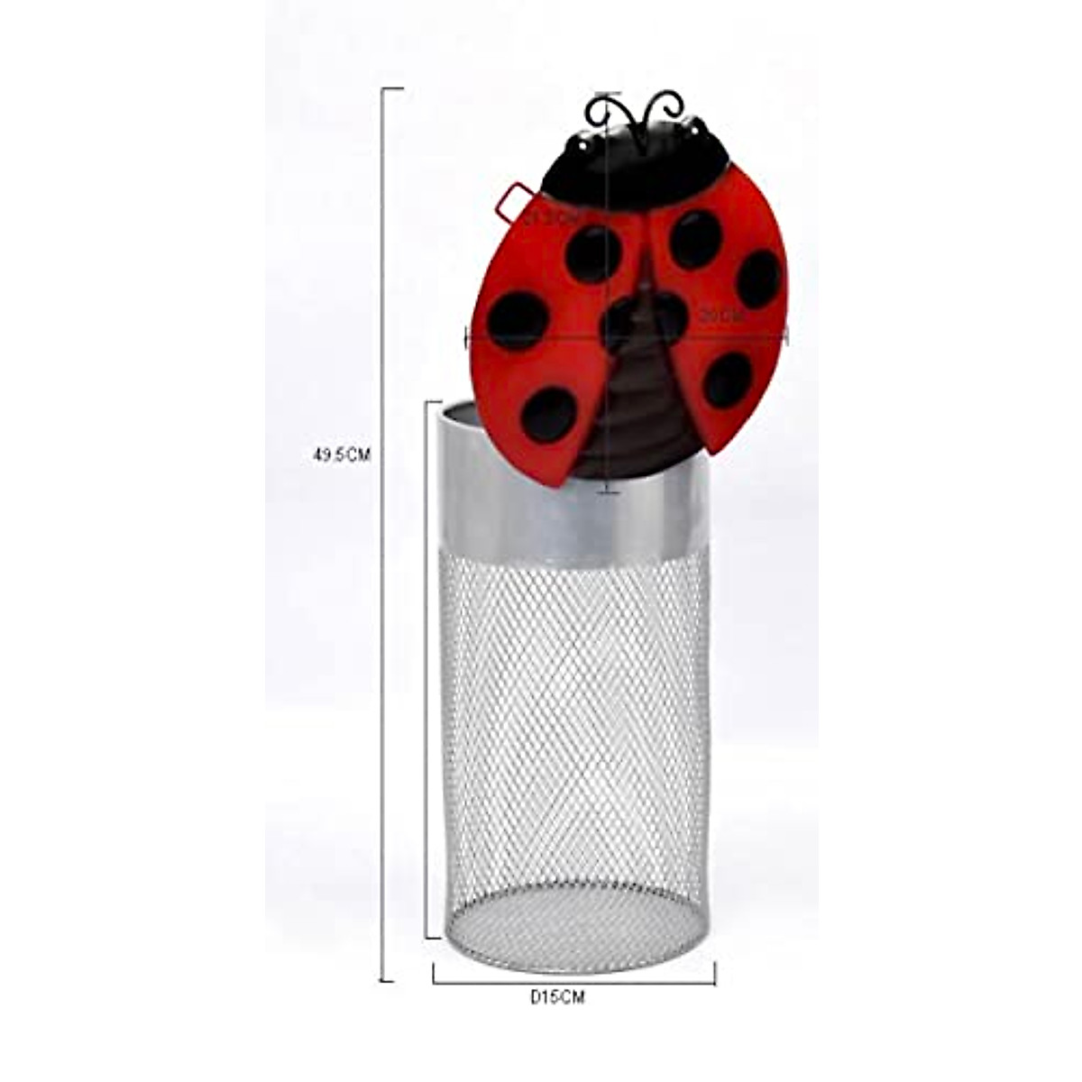Eden's Circles Ladybug In-Ground Worm Composter (Galvanized Metal, Black/Red)