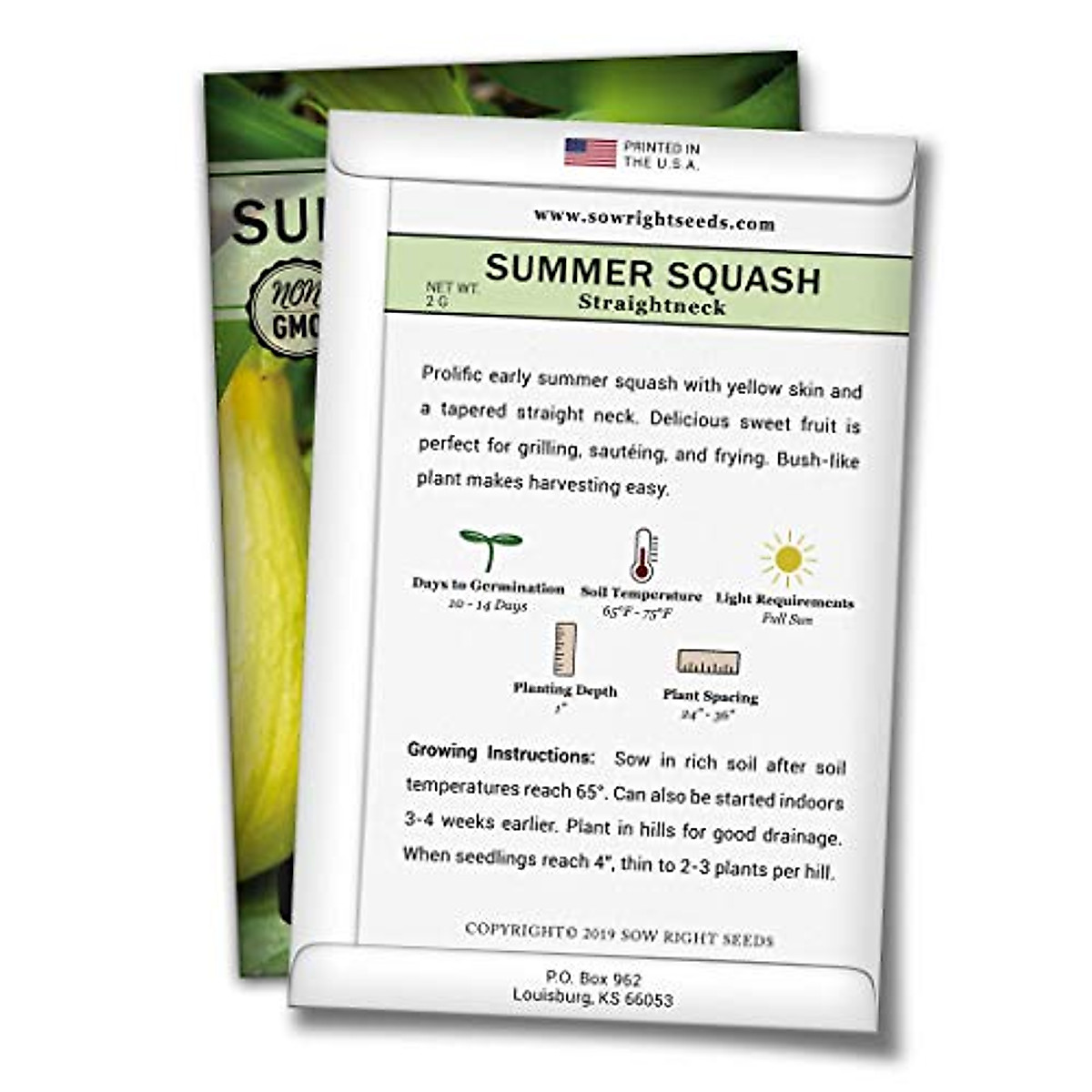 Sow Right Seeds - Straight Neck Yellow Summer Squash Seed for Planting - Non-GMO Heirloom Packet with Instructions to Plant a Home Vegetable Garden - Great Gardening Gift (1)