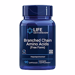 Life Extension Branched Chain Amino Acids - BCAA Supplement - Essential Nutrition L-Leucine, L-Isoleucine, L-Valine for Muscle Recovery Support after Workout - Gluten & GMO Free - 90 Capsules