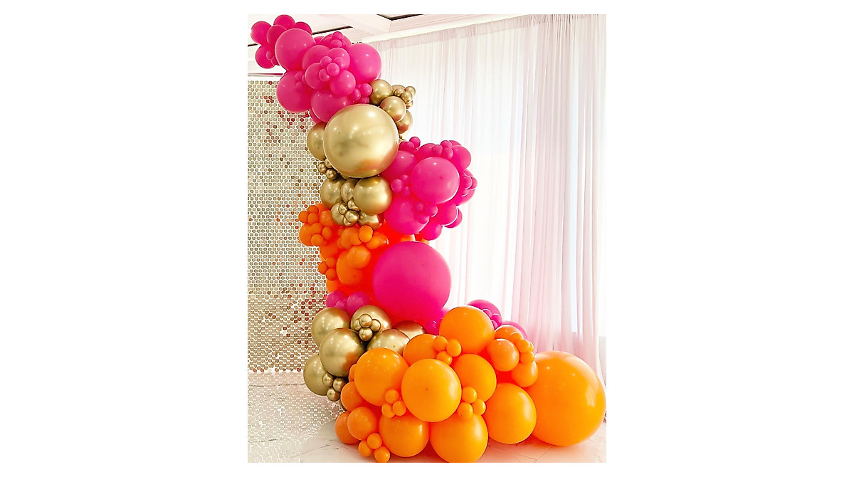 Birthday Balloons For Women Garland Kit Arch Burnt Orange Hot Pink And ...