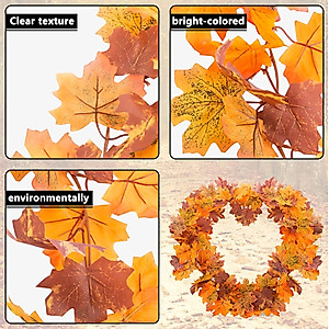 DIQMIAQ 2 Pack Fall Maple Leaf Garlands，5.9 FT/Pcs Autumn Hanging Fall Leave Vines for Home Garden Wedding Party Thanksgiving Dinner Fireplace Door Frame Doorway Backdrop Christmas Decor