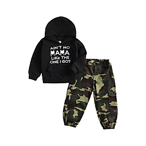 Fernvia Toddler Boys Clothes 2T 3T 4T 5T Fall Outfits Baby Hoodie Sweatshirt & Camouflage Pants Set Kids Winter Sweatsuit