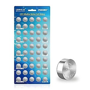 PGSONIC 50 Pack LR44 Batteries, 1.5 Volt Alkaline Button Cell Batteries with Long Lasting Power