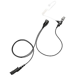 Single Wire Earpiece with Reinforced Cable for Motorola Radios XPR3300 XPR3500 XPR3300e XPR3500e (XPR 3300 3500 3300e 3500e Series), Acoustic Tube Headset, Compact PTT/Mic, Clear Audio Transmission