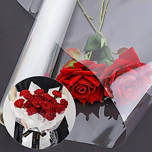 shanqian Clear Cellophane Wrap Roll (31.5 in x 200 ft), Cellophane Roll Clear Wrap Cellophane Bags, Clear Wrapping Paper to Wrap Gift Baskets Cellophane Basket Wrap Gift Wrap