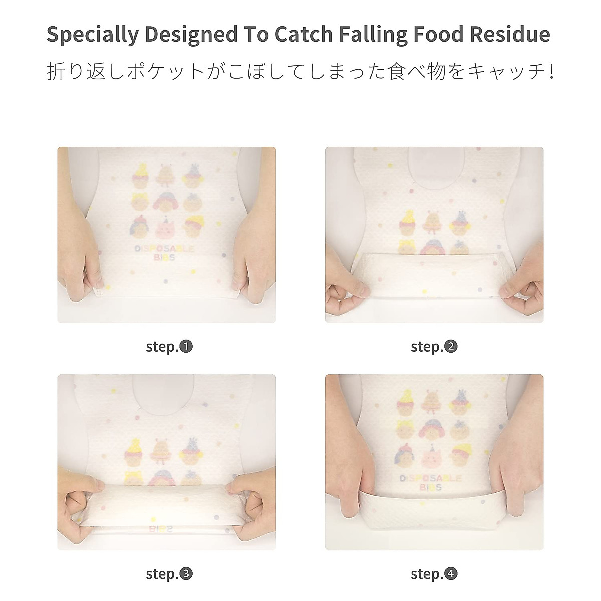 Poksun Baby and Infant Disposable Travel Bibs - Soft, Leakproof, for Toddlers Babies, Feeding, Traveling, (60PCS) Unicorn