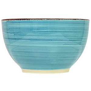 Royal Norfolk Turquoise Swirl Stoneware Bowls, 5½" - Set of 4 Bowls