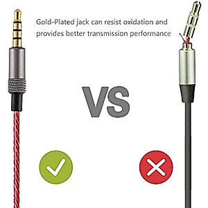 Saipomor Sol Republic V10 Extension Cable with Remote Volume and Mic for Sol Republic Master Tracks HD HD2 Sol Republic V8 V12 X3 Headphones (Red)