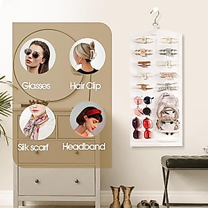OAOLEER Claw Clip Organizer, Double-Sided Hair Clip Organizer Storage For Girls Women, Hanging Claw Clip Holder Hair Clip Display for Closet, Wall, Door Room Jewelry Shop (Beige)