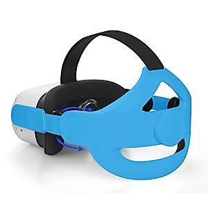 MASiKEN K6 Adjustable Replace Elite Head Strap for Oculus Quest 2, Enhanced Support and Comfort Head Pad Cushion,Reduce Head Pressure,Optimize Interface Fillet and Headstock Angle (Blue)