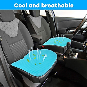 heffiso Gel Seat Cushion, Office Chair Cushion Car Wheelchair Cushions, Pressure Relief Seat Cushion Long Sitting with Anti-Skid Cover, Breathable Office Chair Cushion