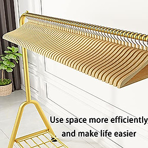 AKDXM Metal Hanger Drying Rack Independent Coat Rack Weighing 90Kg Clothes Rail with Rail 4 Hooks Multifunctional Practical Bedroom Single-Pole Hanger Suitable Small Spaces,Rose Gold,120x41x150cm