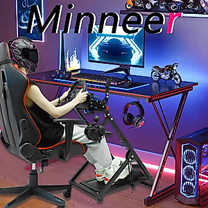 Minneer Youth X PRO Racing Wheel Stand Height Adjustable with Shifter Upgrade fit for Logitech G25,G27,G29,G920,G923Thrustmaster TMX, Gaming Steering Simulator Cockpit Wheel and Pedals Not Included