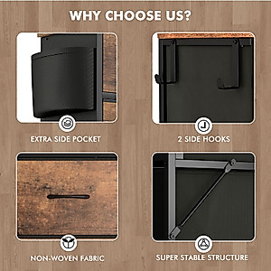 Lulive Dresser for Bedroom with 12 Drawers, Tall Dresser Chest of Drawers with Side Pockets and Hooks, Fabric Dresser Storage Tower for Closet, Hallway, Living Room (Rustic Brown)