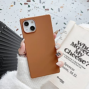 Jmltech Square Edge Case, for iPhone 14 Pro Max Case Silicone Protective Slim Thin Shockproof Flexible Women Men Cute Phone Cases for iPhone 14 Pro Max Brown