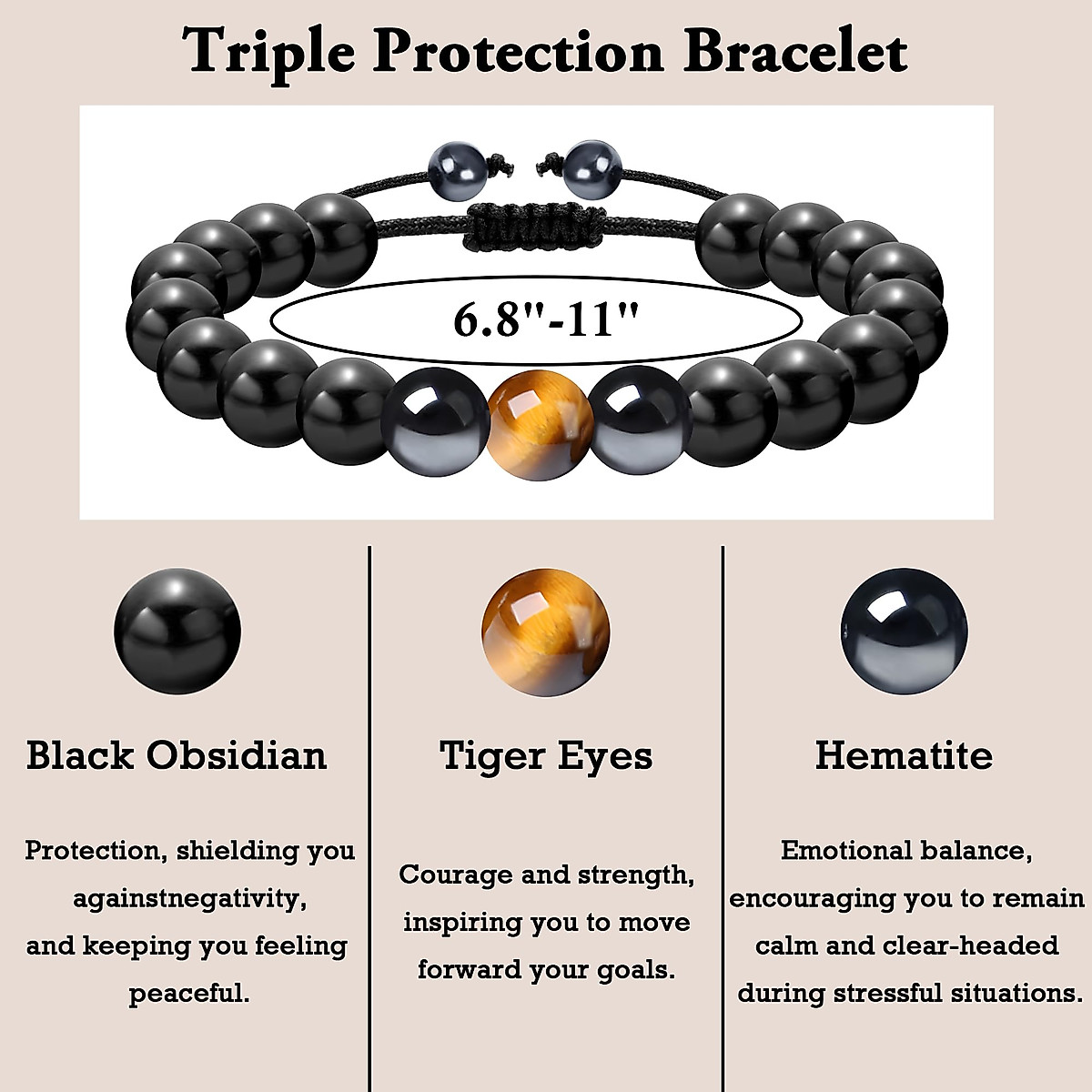 Sereney Happy 18th Birthday Gifts for Boys, Triple Protection Bracelet As Cool Gifts for 18 Year Old Boy, 18th Bday Decoration Jewelry As Gifts for Him Boys Men Male Son Grandson Friend Birthday
