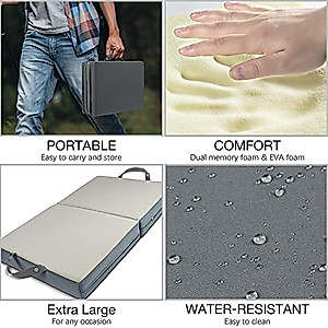 KI Store Garden Kneeling Pad Memory Form Knee Cushions for Gardening Extra Thick Knee Pad Water Resistant Prayer Pillow for Work Yoga Physical Therapy Gray